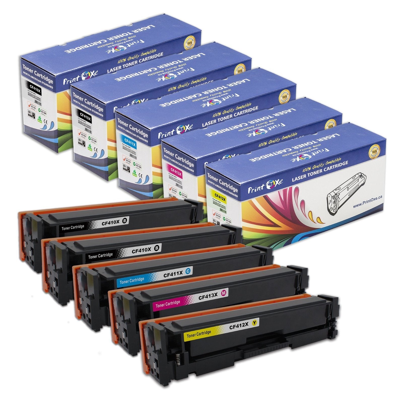 CF410X CF411X CF412X CF413X Compatible Set + Black For HP Jet Pro M452 ...
